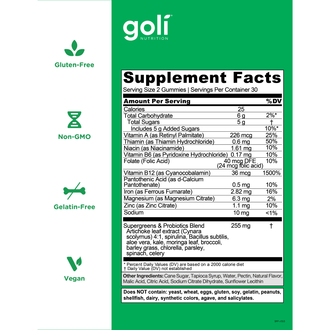 Goli Supergreens Duo - 2 Supergreens Bottles – THE BETTER LIFE SHOP